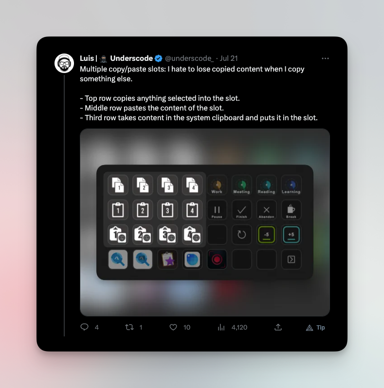 How I use a Stream Deck for multiple copy-paste slots | by Underscode ...