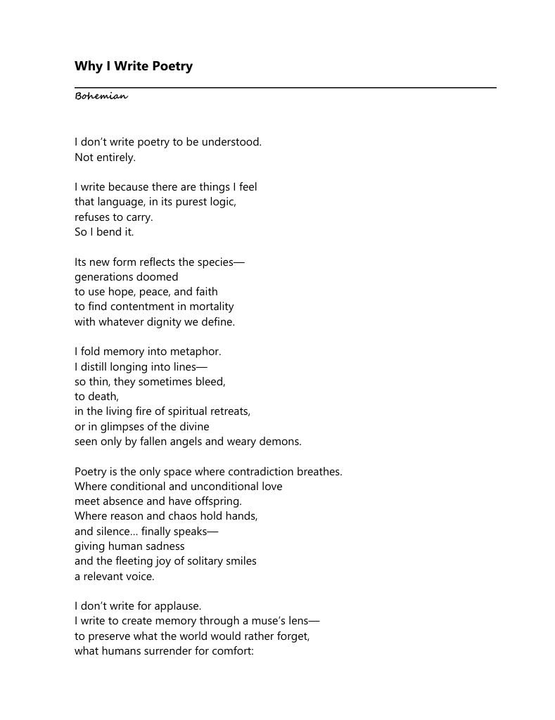 Why I Write Poetry. I don’t write poetry to be understood… | by ...