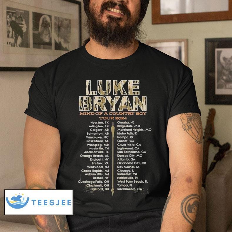 Luke Bryan Camo Mind Of A Country Boy Tour 2024 Shirts - Frangipani ...