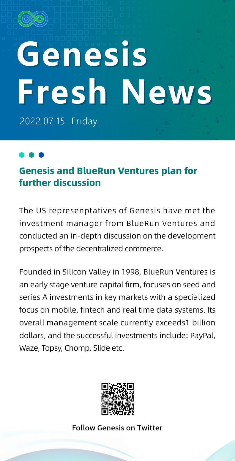 Genesis and BlueRun Ventures plan for further discussion - Genesis ...
