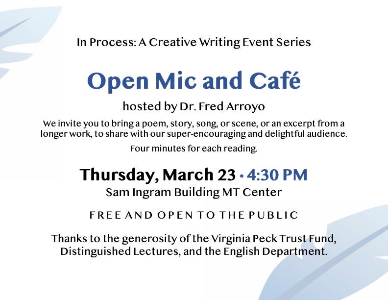 Join us for Open Mic & Cafe #2 - Claudia Barnett - Medium