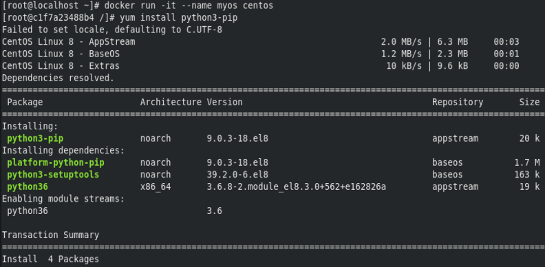 Pulling docker container image of CentOS and installing python on top of docker container | by ...