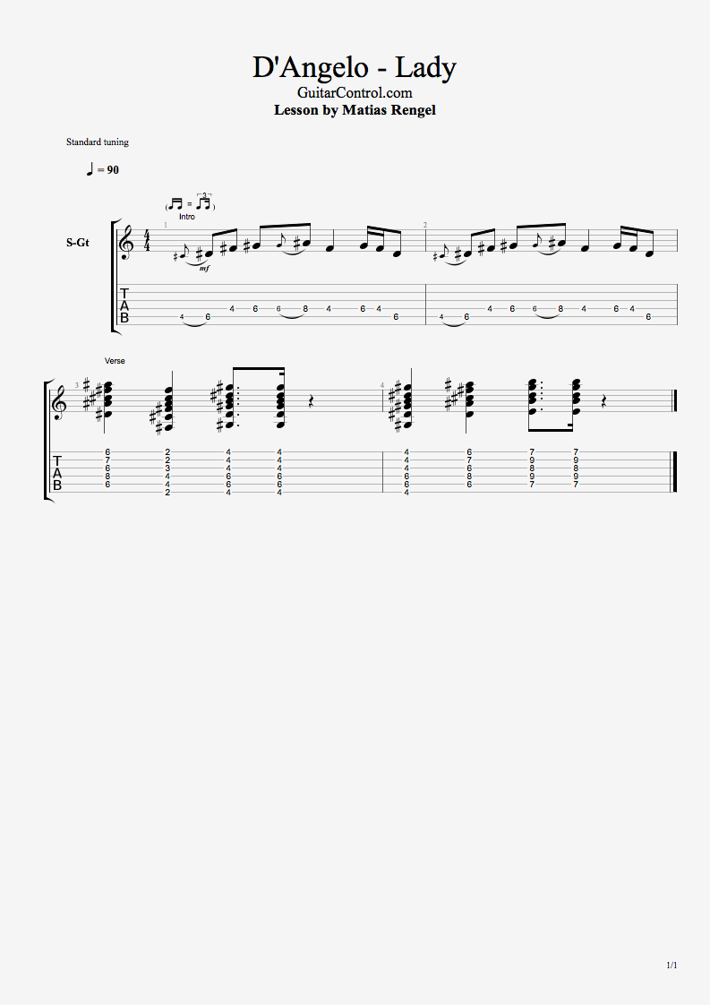 How To Play “Lady” By D’angelo — Killer Guitar Lesson On R&B Chord ...