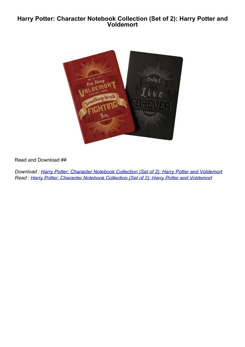PDF_⚡ Harry Potter: Character Notebook Collection (Set of 2): Harry ...