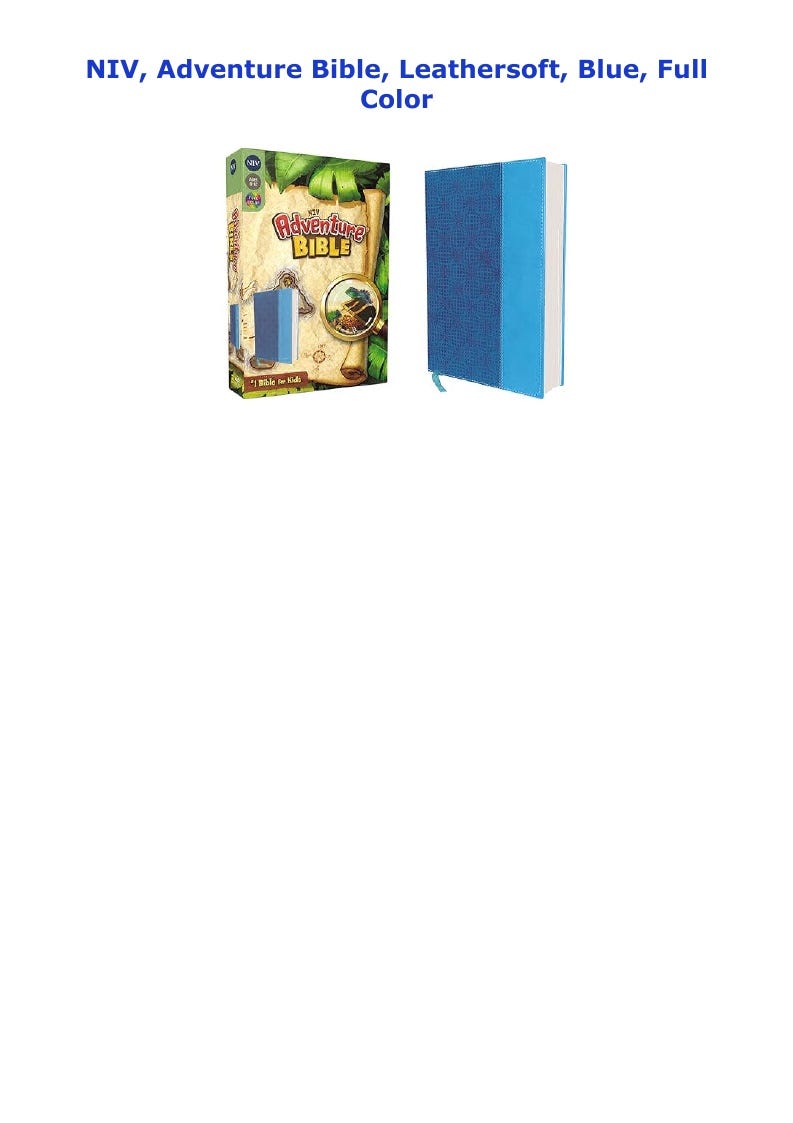 PDF NIV, Adventure Bible, Leathersoft, Blue, Full Color | by Caliperb ...