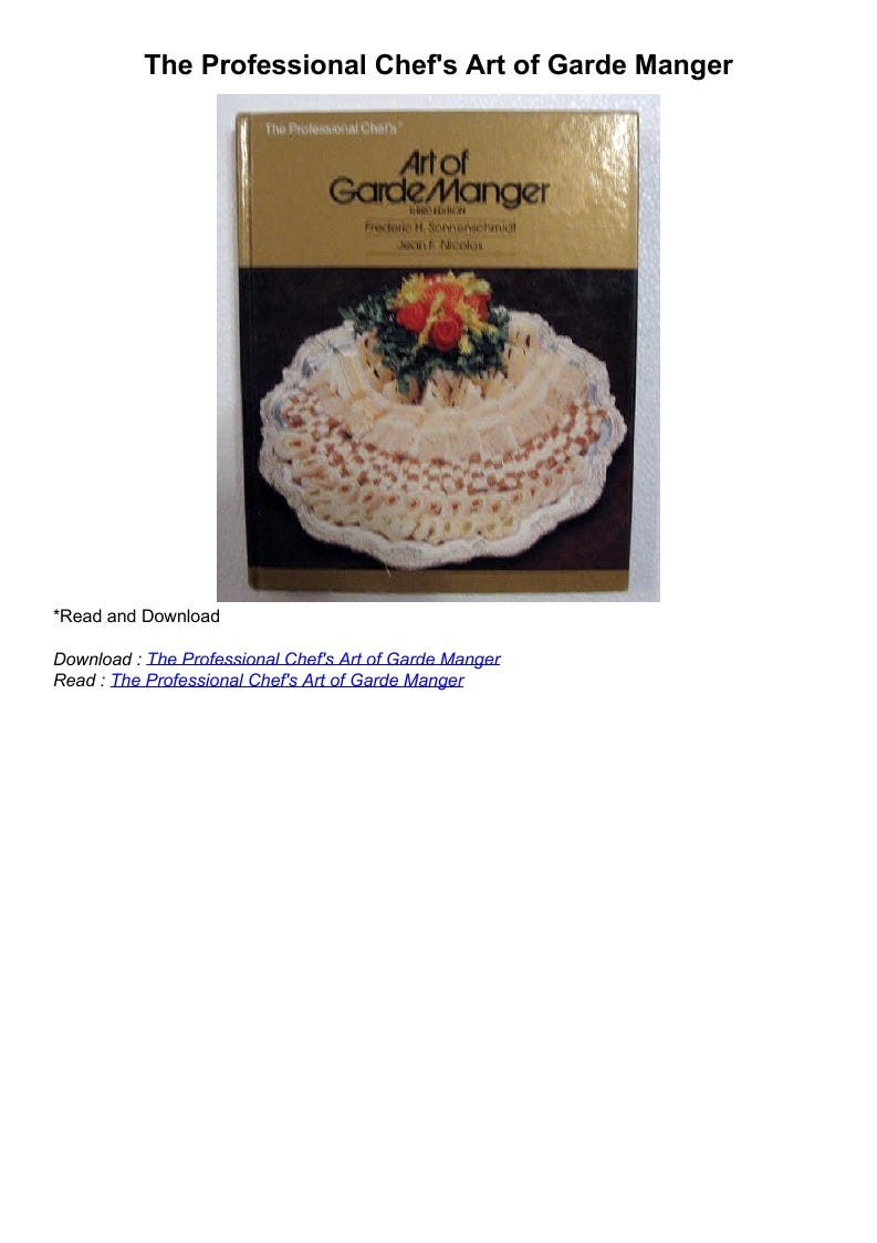 download The Professional Chef’s Art of Garde Manger - Jenken - Medium