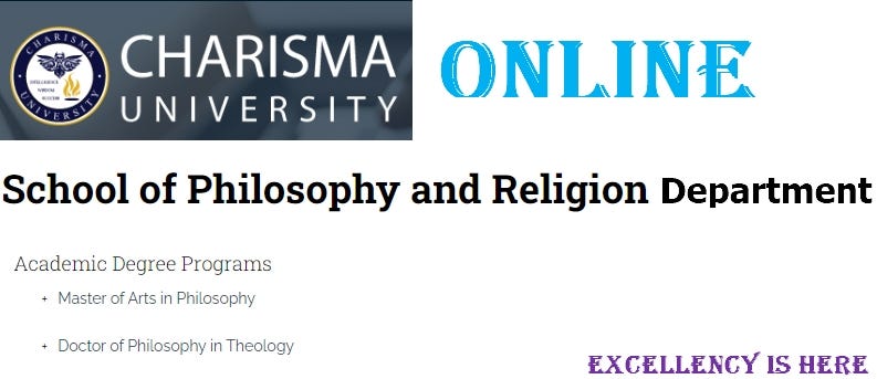 SCHOOL OF PHILOSOPHY AND RELIGION - Charisma University - Medium