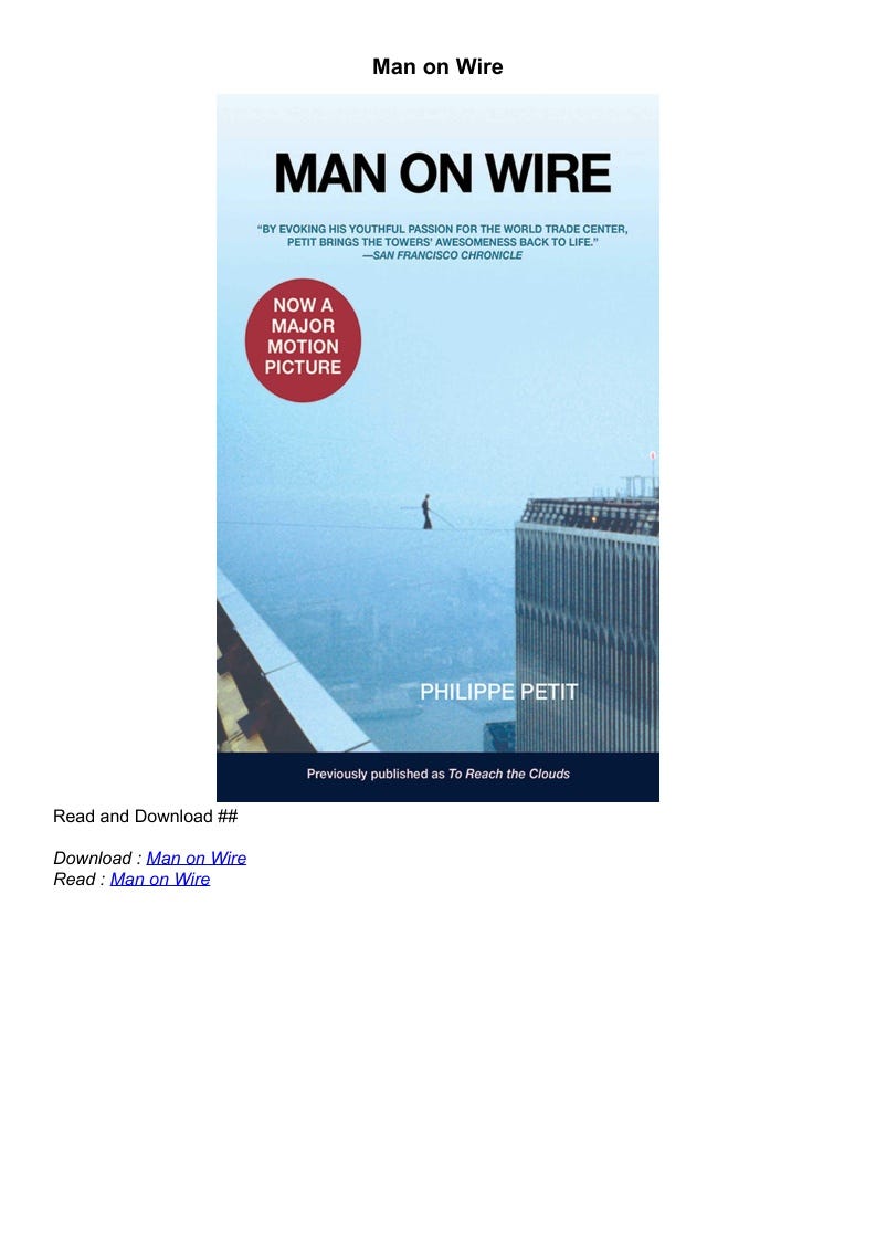 PDF/READ Man on Wire - Unpleasant - Medium