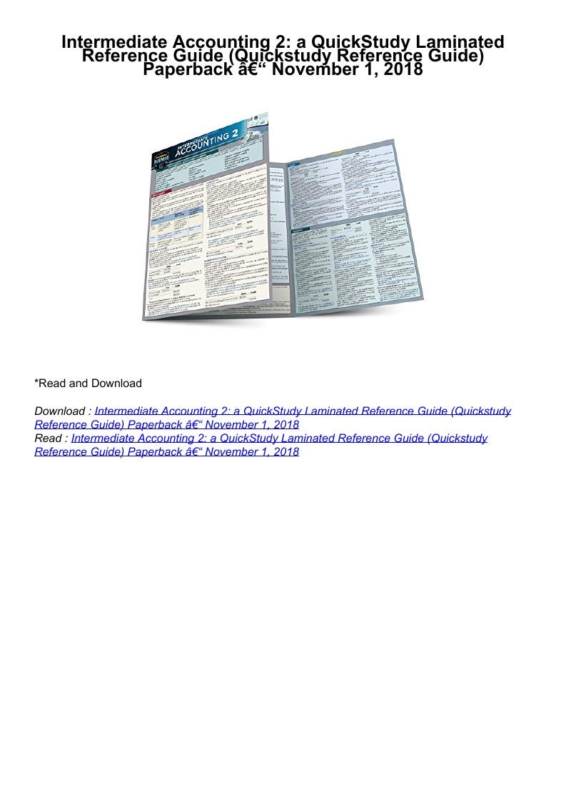 ⚡download Intermediate Accounting 2: a QuickStudy Laminated Reference Guide (Quickstudy Referenc ...