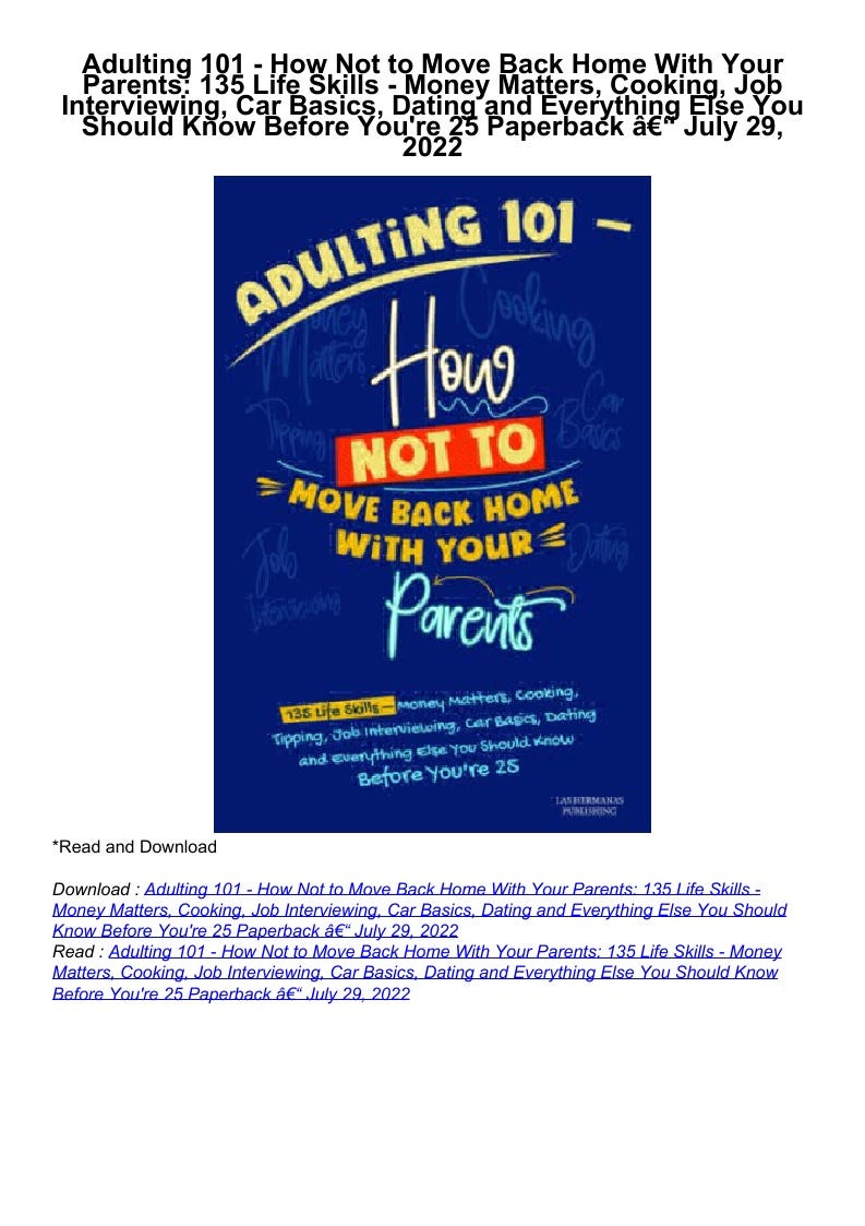 download⚡️ ️ Adulting 101 — How Not to Move Back Home With Your Parents ...
