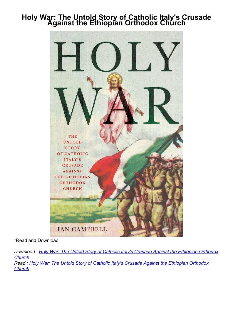 PDF_ Holy War: The Untold Story of Catholic Italy’s Crusade Against the ...