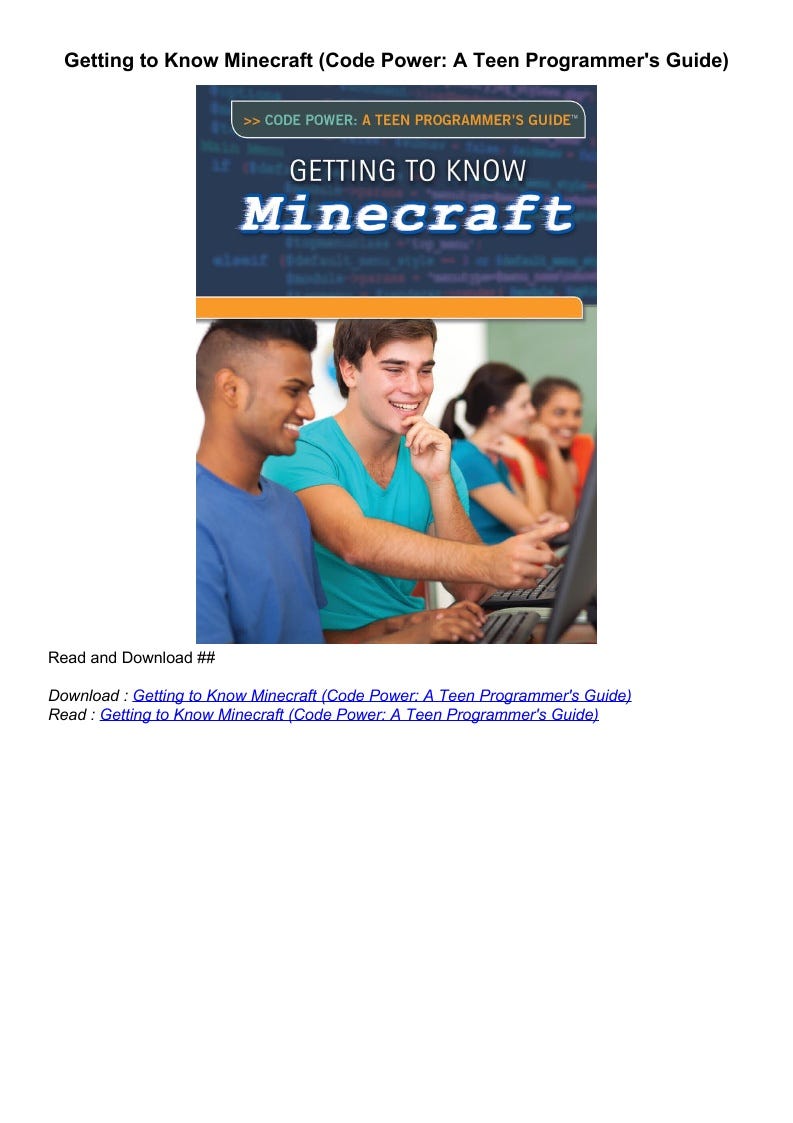 Download Book [PDF] Getting to Know Minecraft (Code Power: A Teen ...