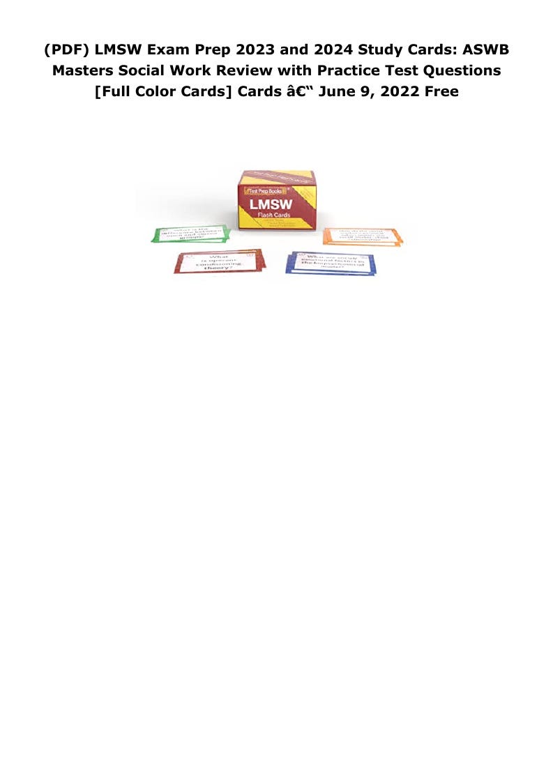 PDF LMSW Exam Prep 2023 and 2024 Study Cards: ASWB Masters Social Work ...
