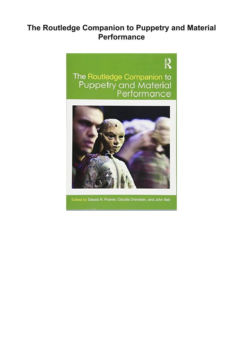 Download (PDF) The Routledge Companion to Puppetry and Material ...