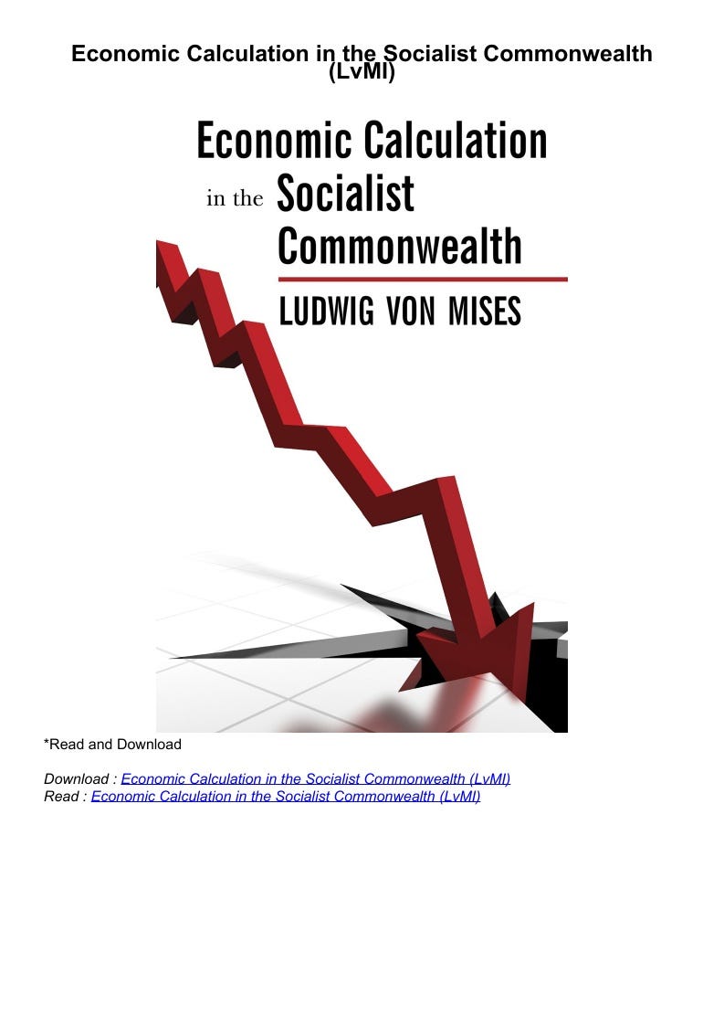PDF Economic Calculation in the Socialist Commonwealth (LvMI) | by ...