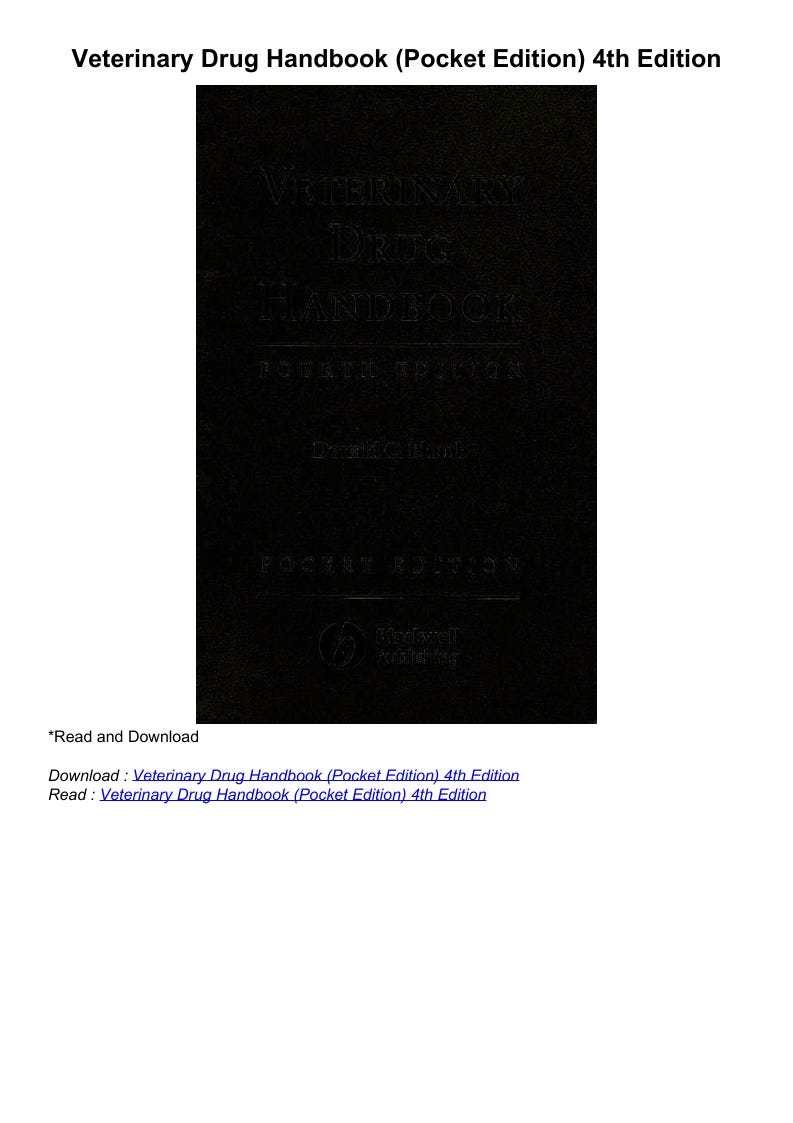 download Veterinary Drug Handbook (Pocket Edition) 4th Edition ...