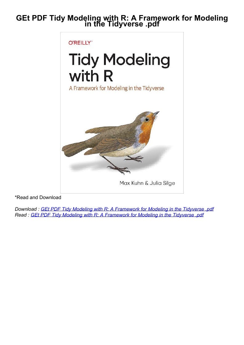 Get Pdf Tidy Modeling With R A Framework For Modeling In The Tidyverse 7429