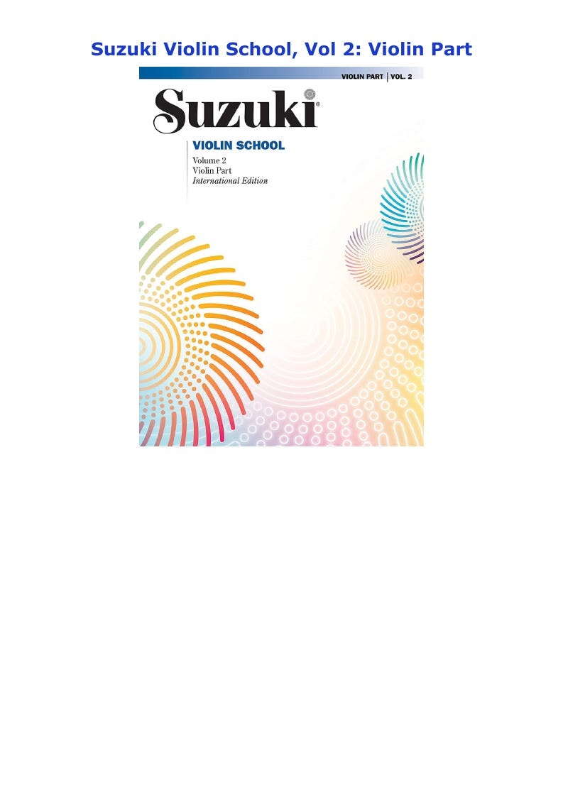 PDF Suzuki Violin School, Vol 2: Violin Part | by Loi | Oct, 2024 | Medium