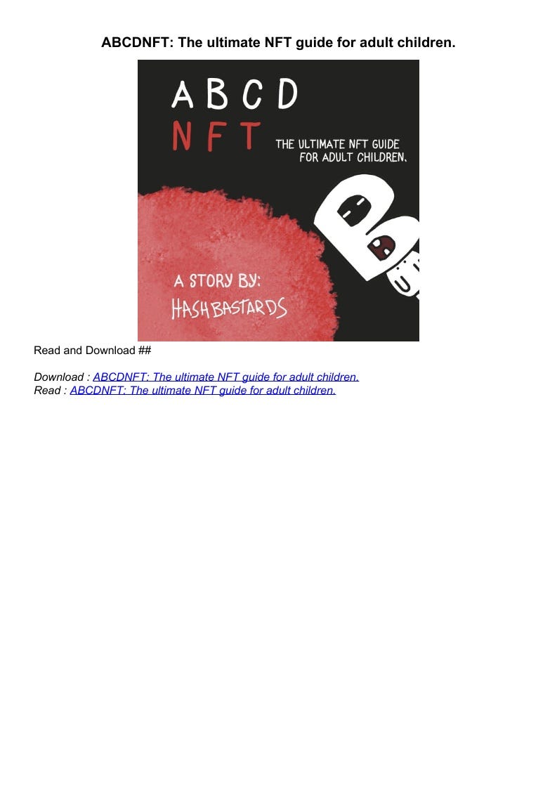 [READ] ABCDNFT: The ultimate NFT guide for adult children ...