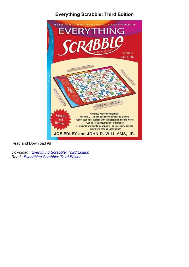 ⚡[PDF] Everything Scrabble: Third Edition | by Dorthyplum | Jun, 2024 | Medium