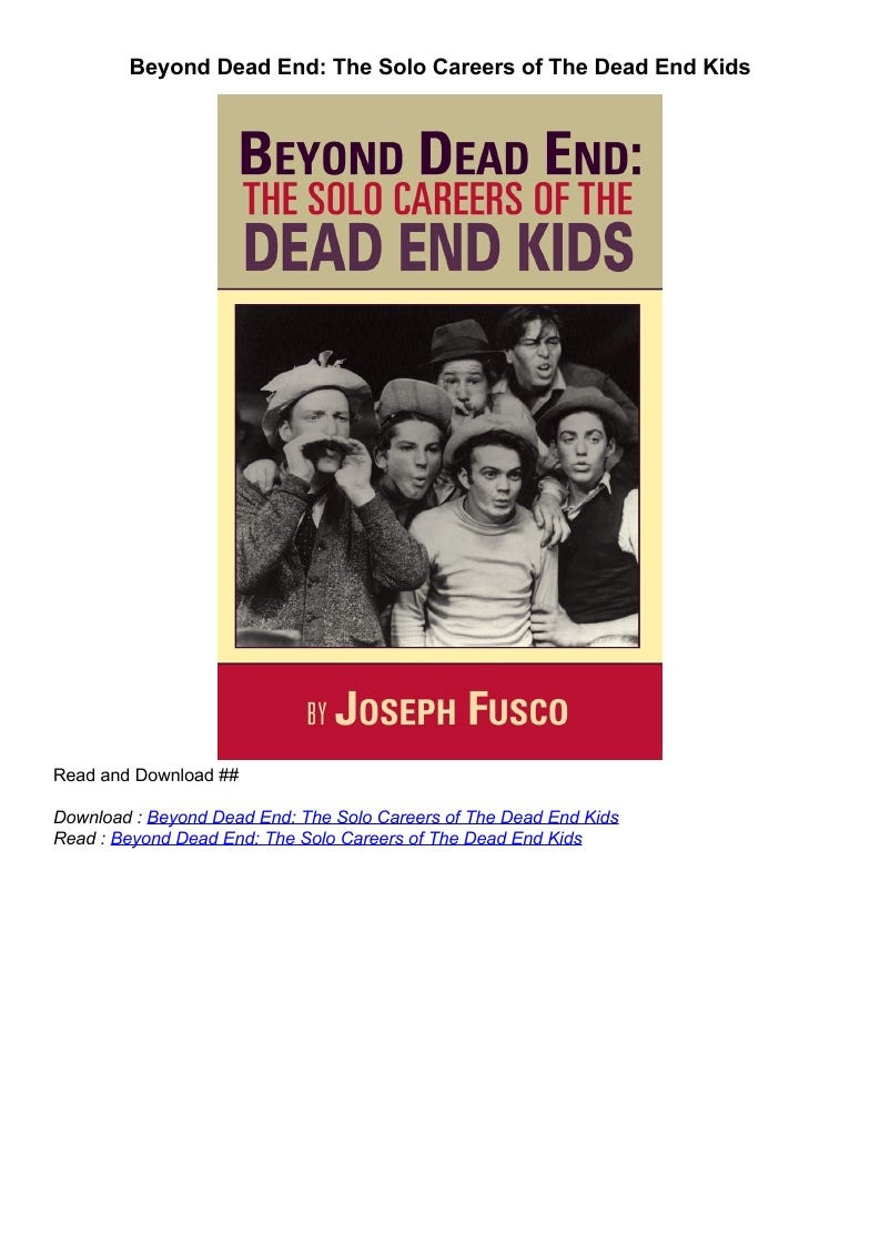 get [PDF] Download Beyond Dead End: The Solo Careers of The Dead End ...