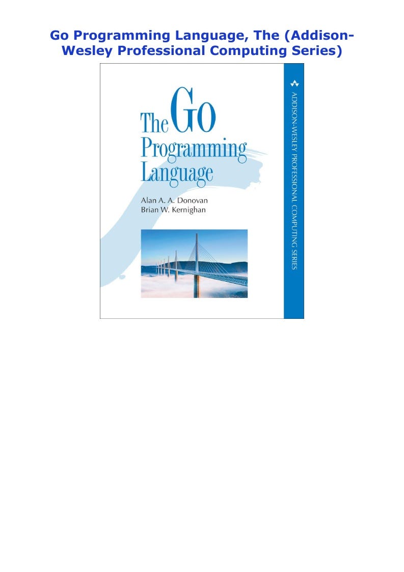 PDF Go Programming Language, The (Addison-Wesley Professional Computing Series) | by Netrum ...