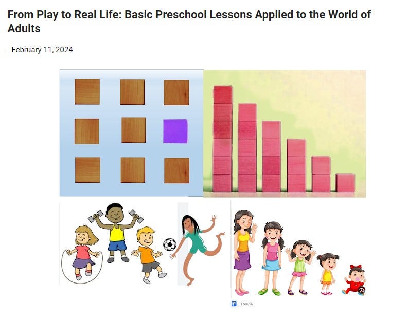 From Play to Real Life: Basic Preschool Lessons Applied to the World of ...