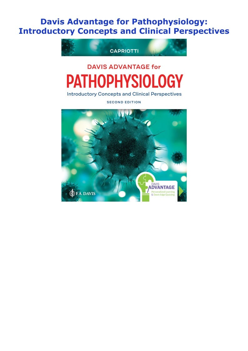 PDF Davis Advantage for Pathophysiology: Introductory Concepts and ...
