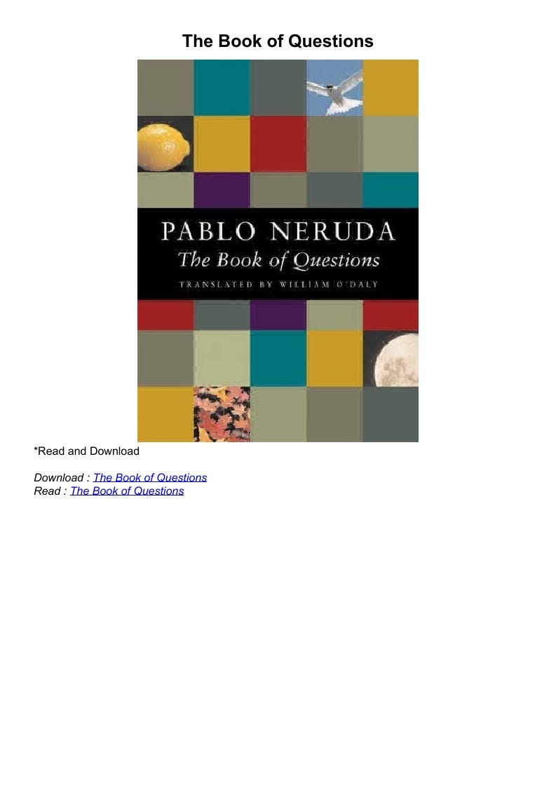 PDF The Book of Questions. CLICK IN HERE TO READ BOOK | by ...