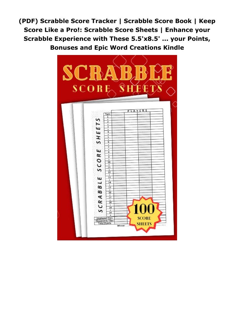 PDF Scrabble Score Tracker | Scrabble Score Book | Keep Score Like a Pro!: Scrabble Score Sheets ...
