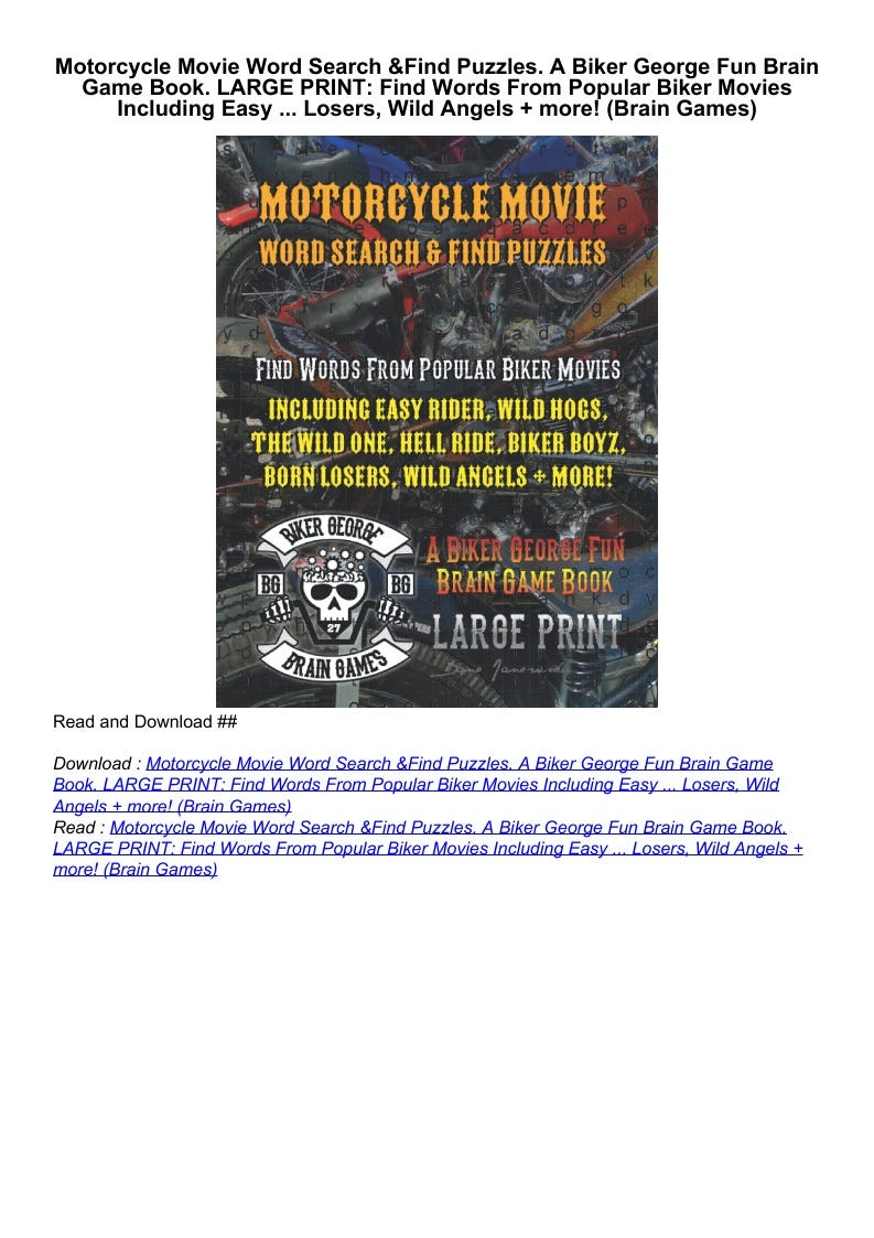 [READ] Motorcycle Movie Word Search & Find Puzzles. A Biker George Fun ...