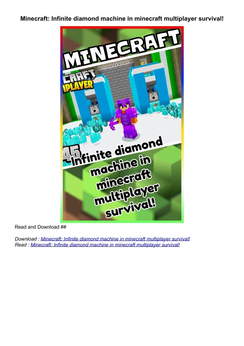 PDF/READ Minecraft: Infinite diamond machine in minecraft multiplayer ...