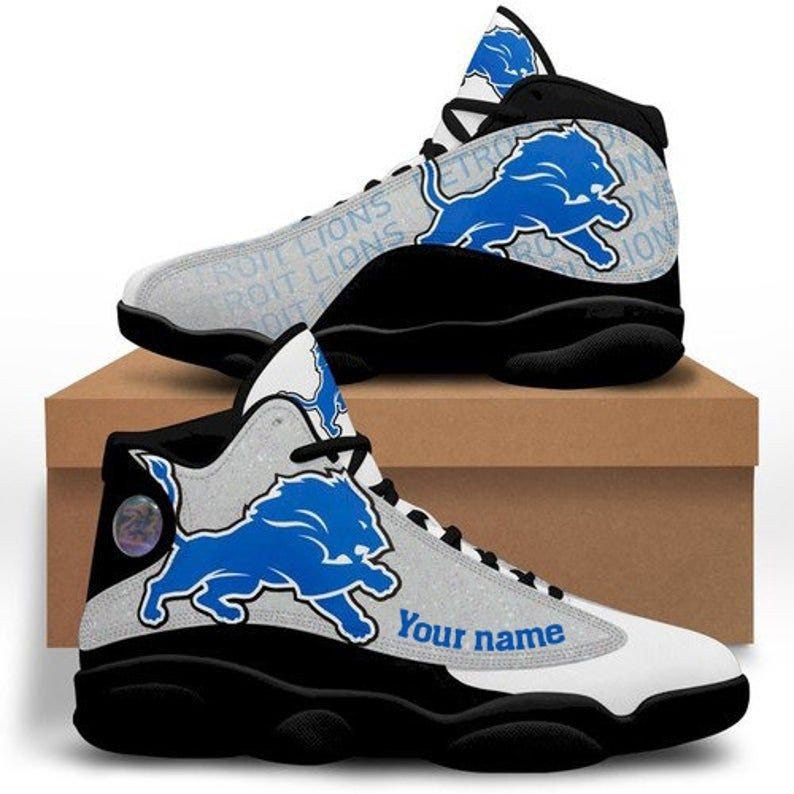 Custom Name Detroit Lions Football Nfl 28 Big Logo For Lover Jd13 Sho ...