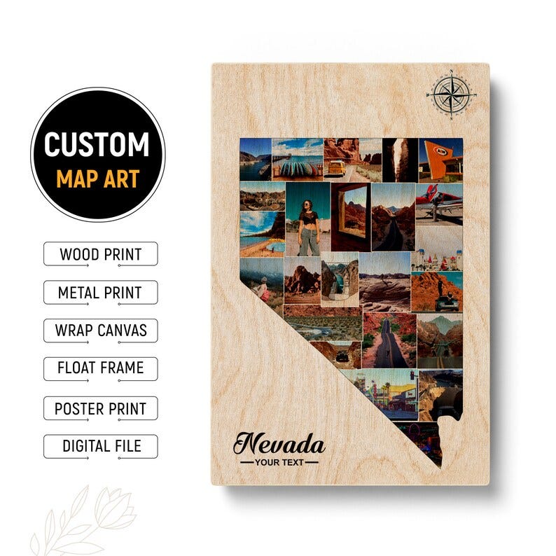 Nevada’s Heart in Personalized Photo Collage: Unique Christmas Gifts ...