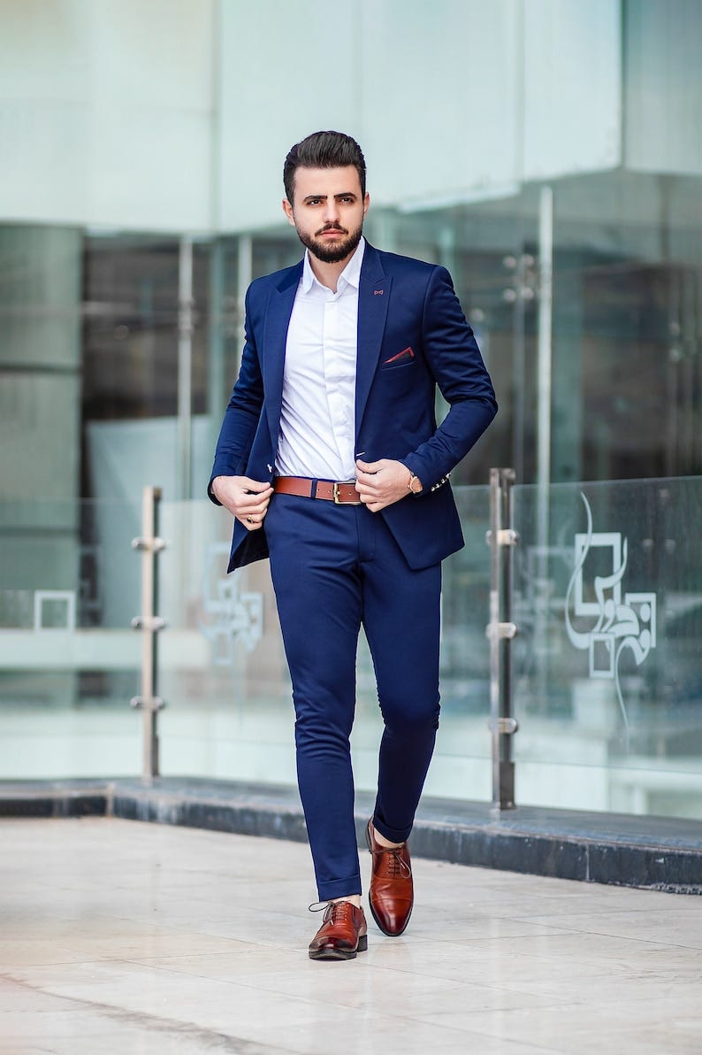 “Tailored Perfection: Men’s 2-Piece Custom One-Button Wedding Suits ...