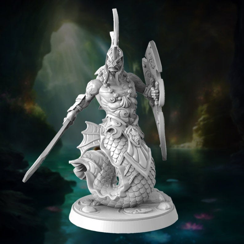 Seafolk Miniature from 28mm to 75mm - 3D Miniatures Factory - Medium