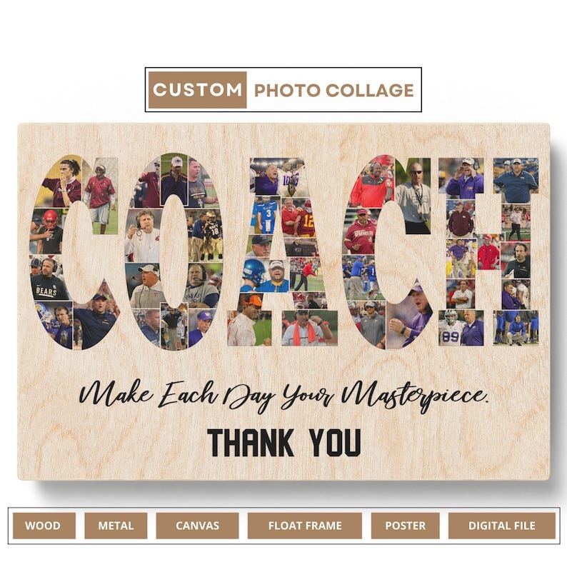 Game-Changing Gratitude: Personalized Coach Photo Collage Gifts for ...