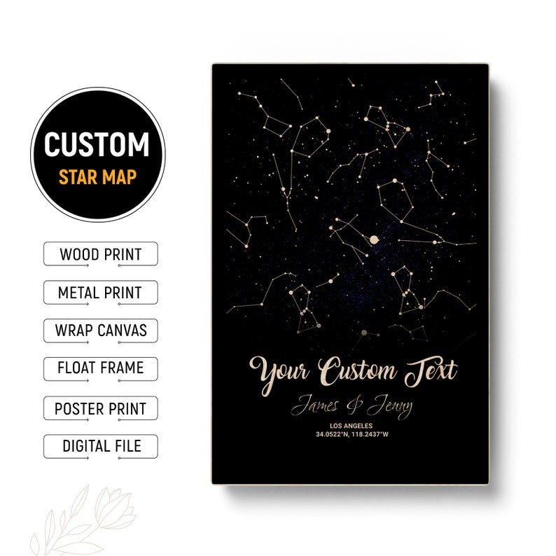 Celestial Connections: Personalized Star Map Posters as Custom Gifts ...