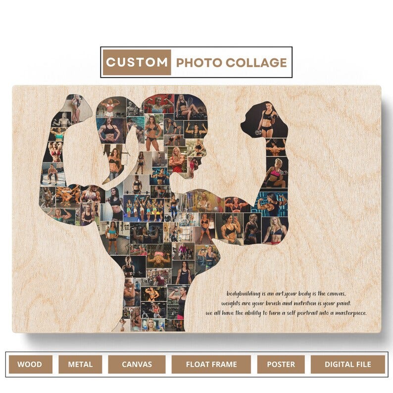 Sculpted Memories: Custom Bodybuilding Photo Collage Gifts for Female ...