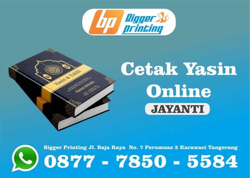 AMANAH, Wa./Call. 0877–7850–5584, Cetak Yasin Online JAYANTI - Tempatcetakbukuyasintangsel - Medium
