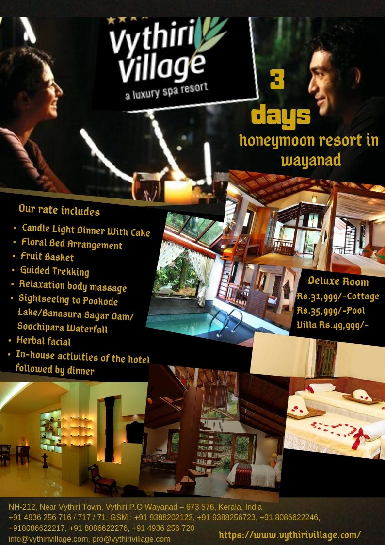 Honeymoon Resort in Wayanad. Vythiri Village Resort is located in… | by ...