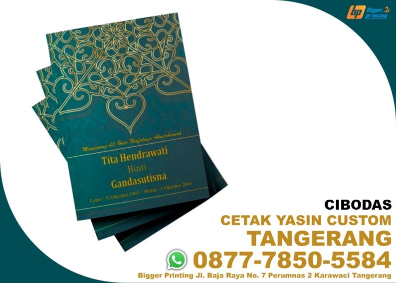 PROMO, Wa./Call. 0877–7850–5584, Cetak Yasin Custom CIBODAS ...