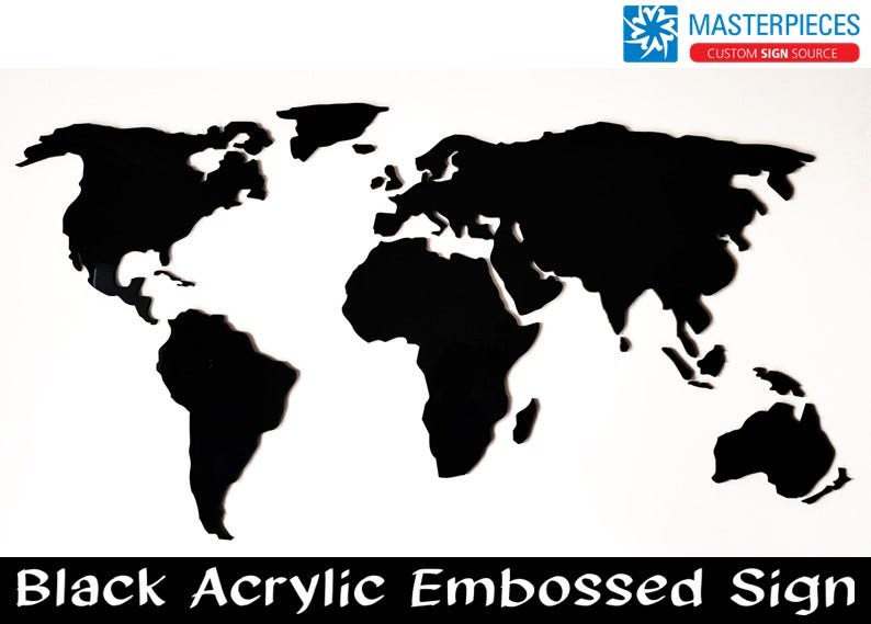 World Map Signage for Internal Office — Masterpieces Chennai ...