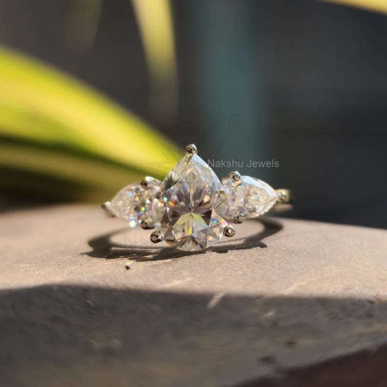 2CT Oval Moissanite Engagement Ring Hidden Halo 14K Solid Gold Ring ...