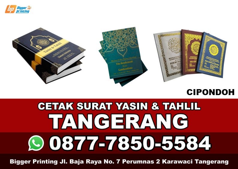 FAST RESPON, Wa./Call. 0877–7850–5584, Cetak Surat Yasin dan Tahlil CIPONDOH ...
