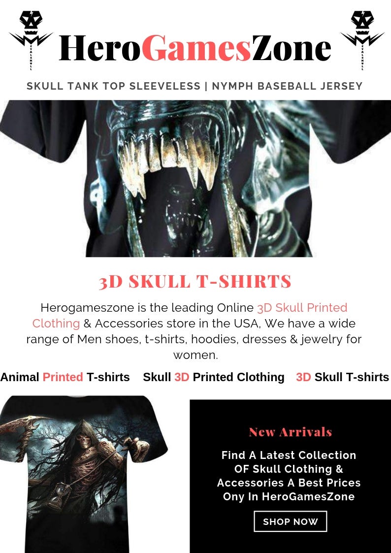 Skull Tank Top Sleeveless. Find the latest collection of 3D Skull… | by ...