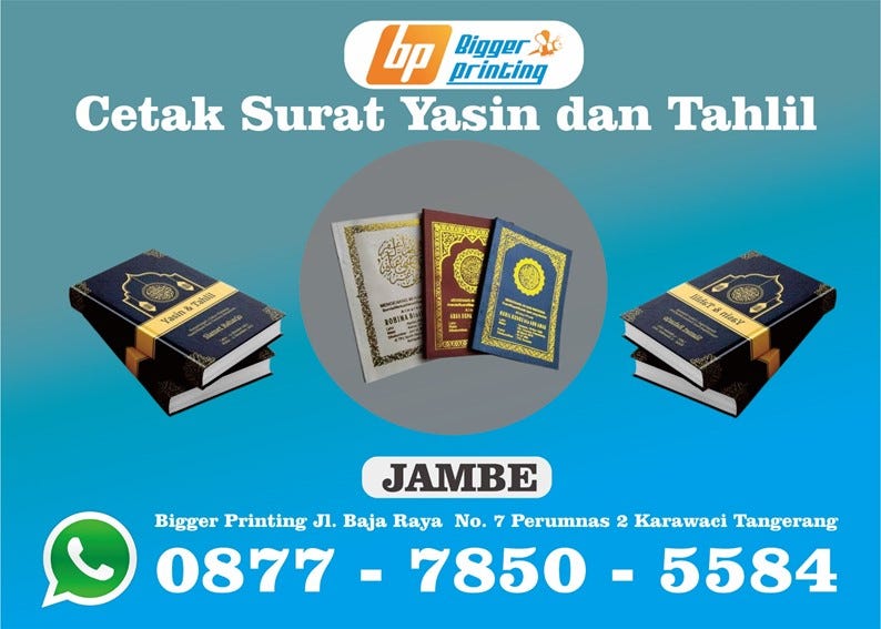 FAST RESPON, Wa./Call. 0877–7850–5584, Cetak Surat Yasin dan Tahlil JAMBE ...