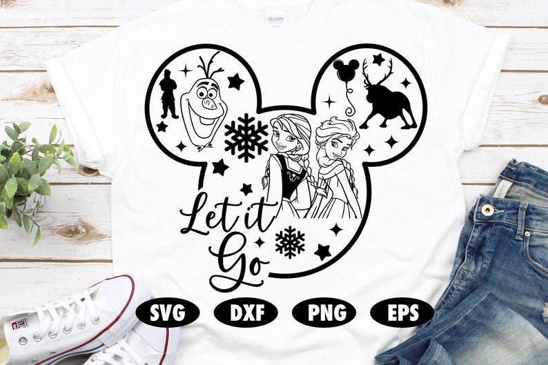 Let it go svg Frozen cut file Elsa Anna Disney Mickey mouse quote ...