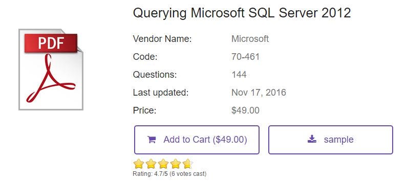 Querying Microsoft SQL 70–461 Exam Preparation Material | by James Stiles | Medium