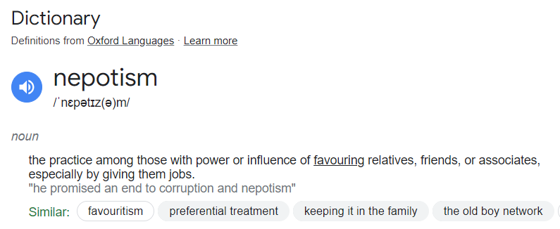 Nepotism at workplace. Having family in the same organisation… | by ...